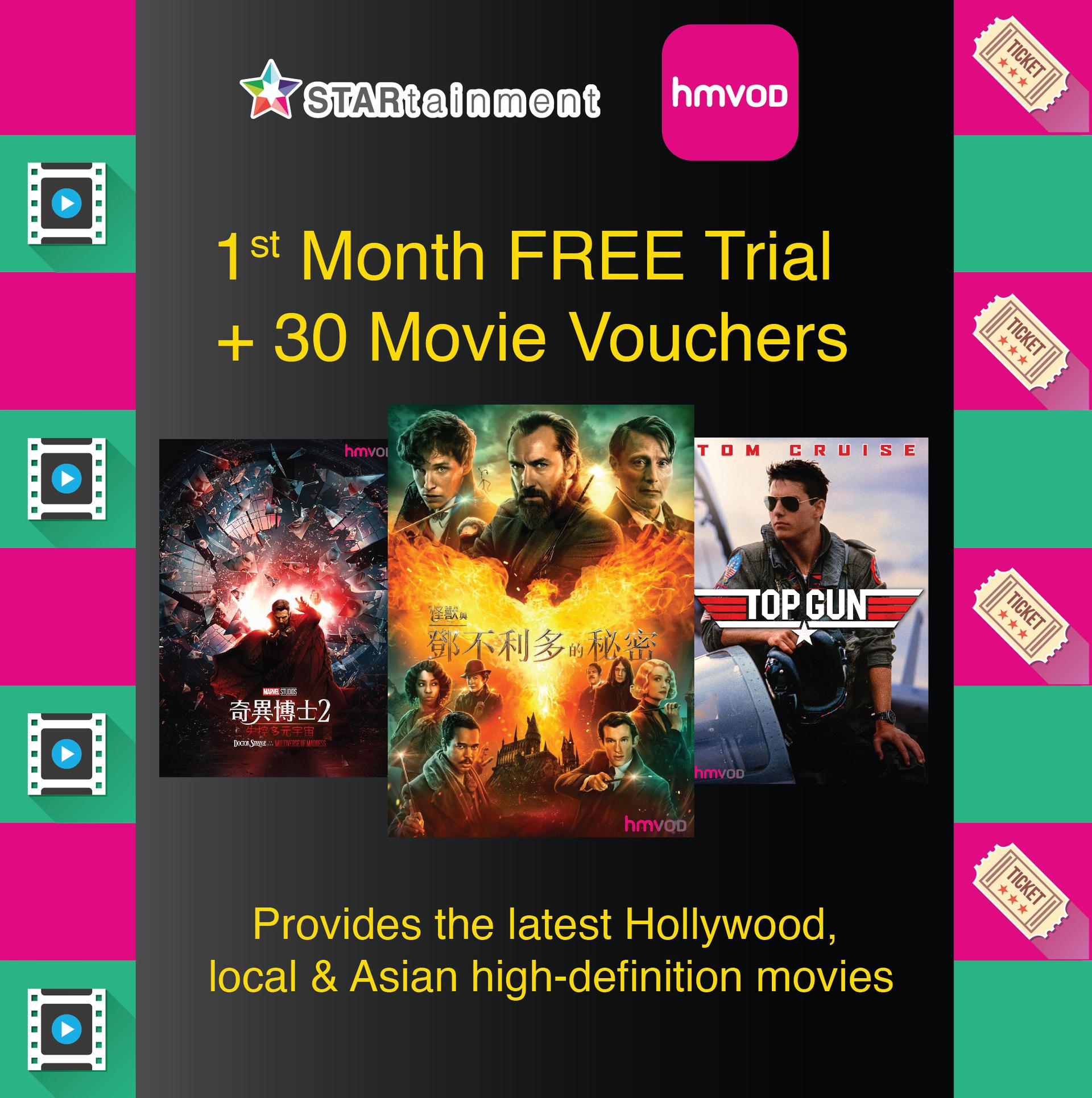 Note: Free trial offer is only applicable to mobile customers who newly subscribe STARtainment ...